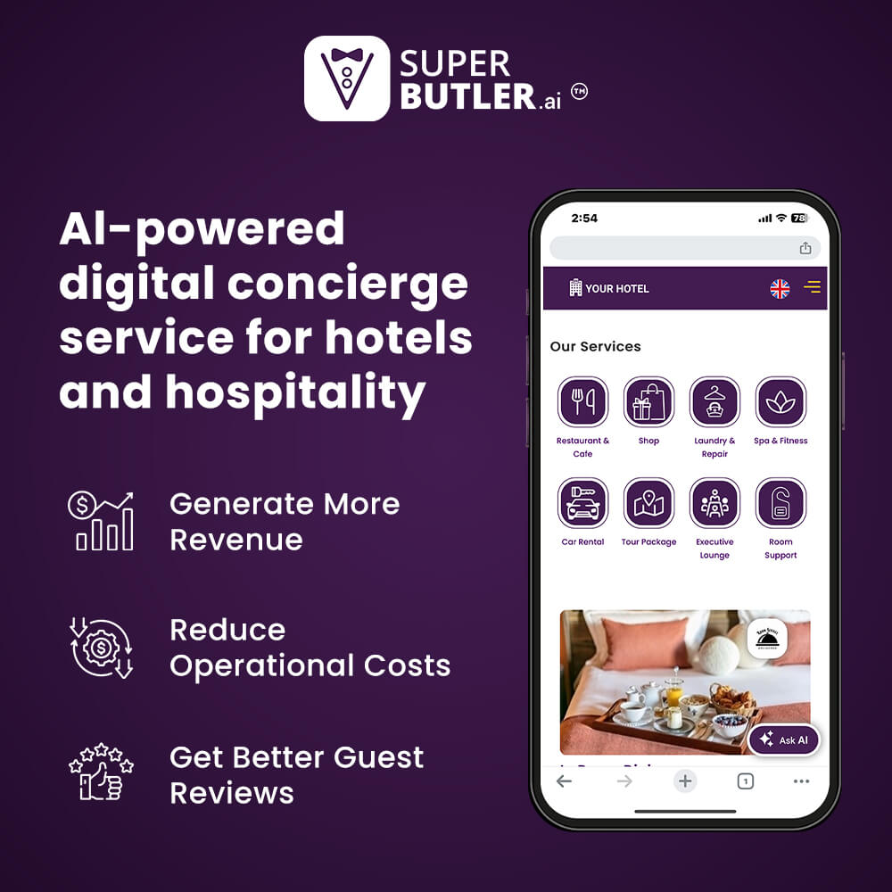 Increase Hotel Revenue, Reduce Cost, Better Reviews | Superbutler.ai
